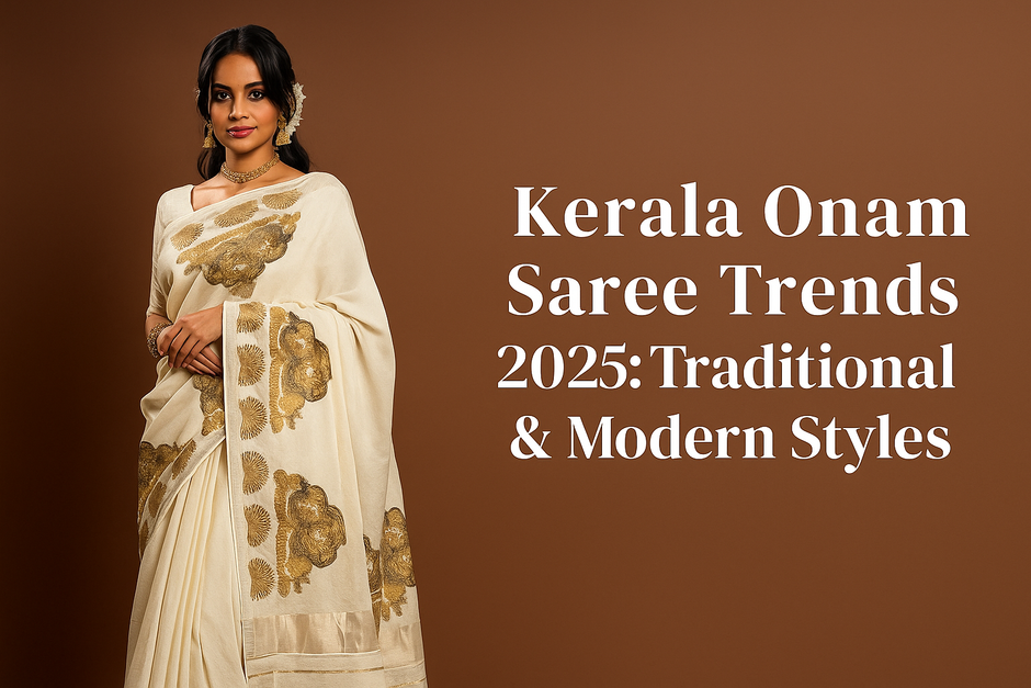 Kerala Onam Saree Trends 2025 | Kerala Cotton Sarees & Kasavu Styles