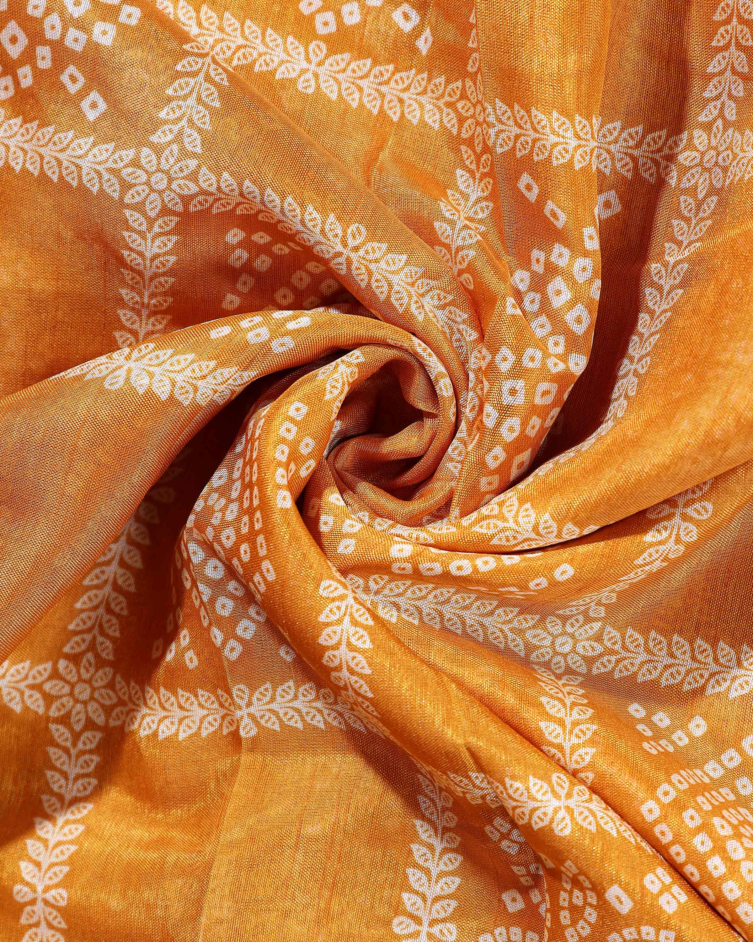 Traditional Mustard Dola Silk Bandhani Style Saree | Jeyachandran